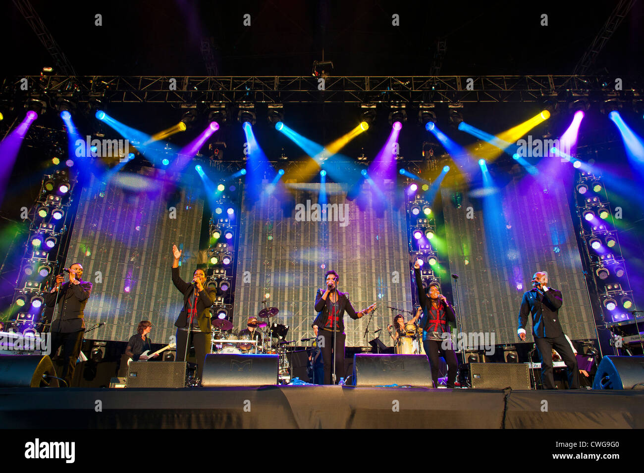 The group Five Star performing on stage at the Rewind Festival Henley ...