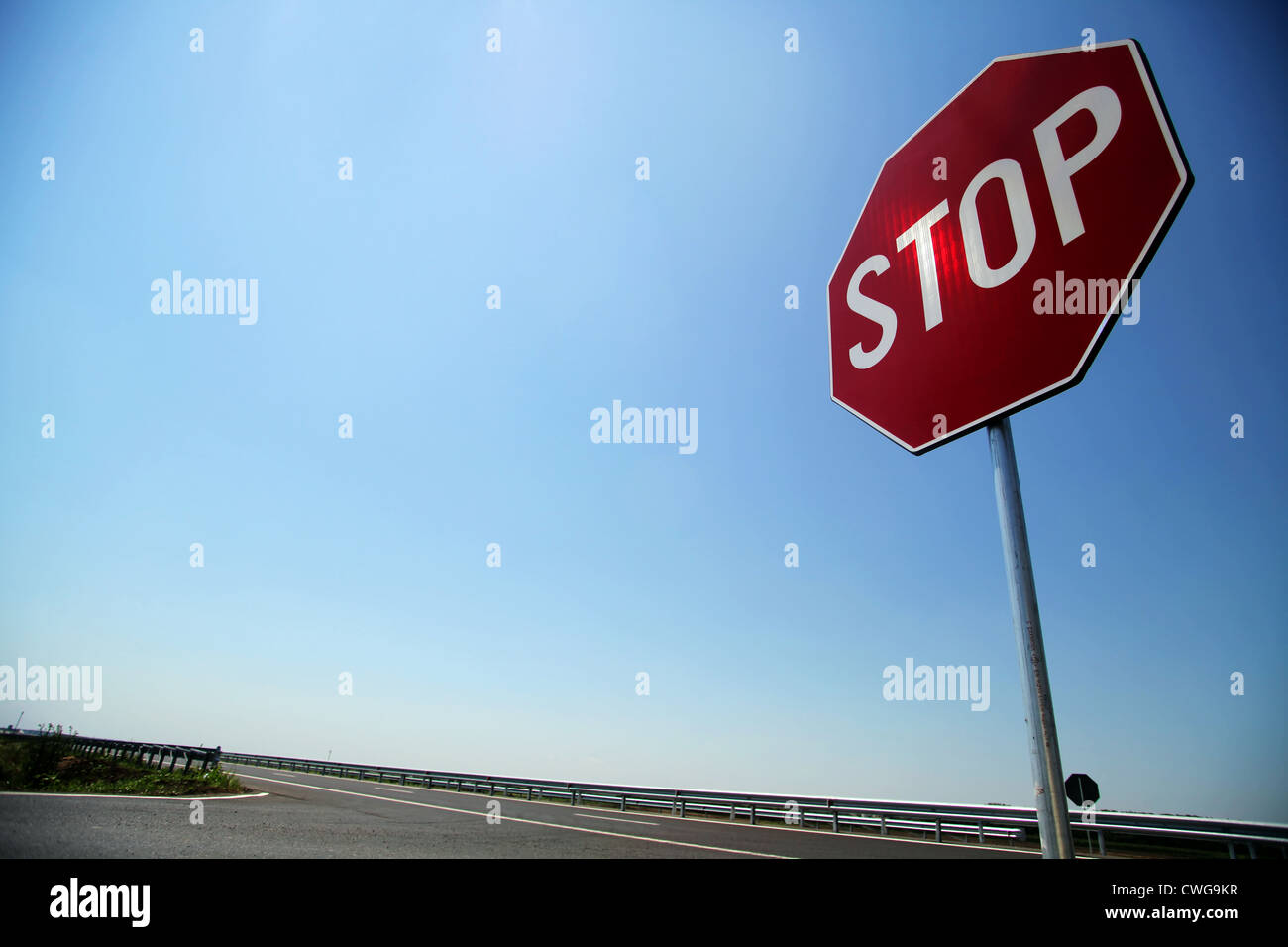 Stop highway road junction stop hi-res stock photography and images - Alamy