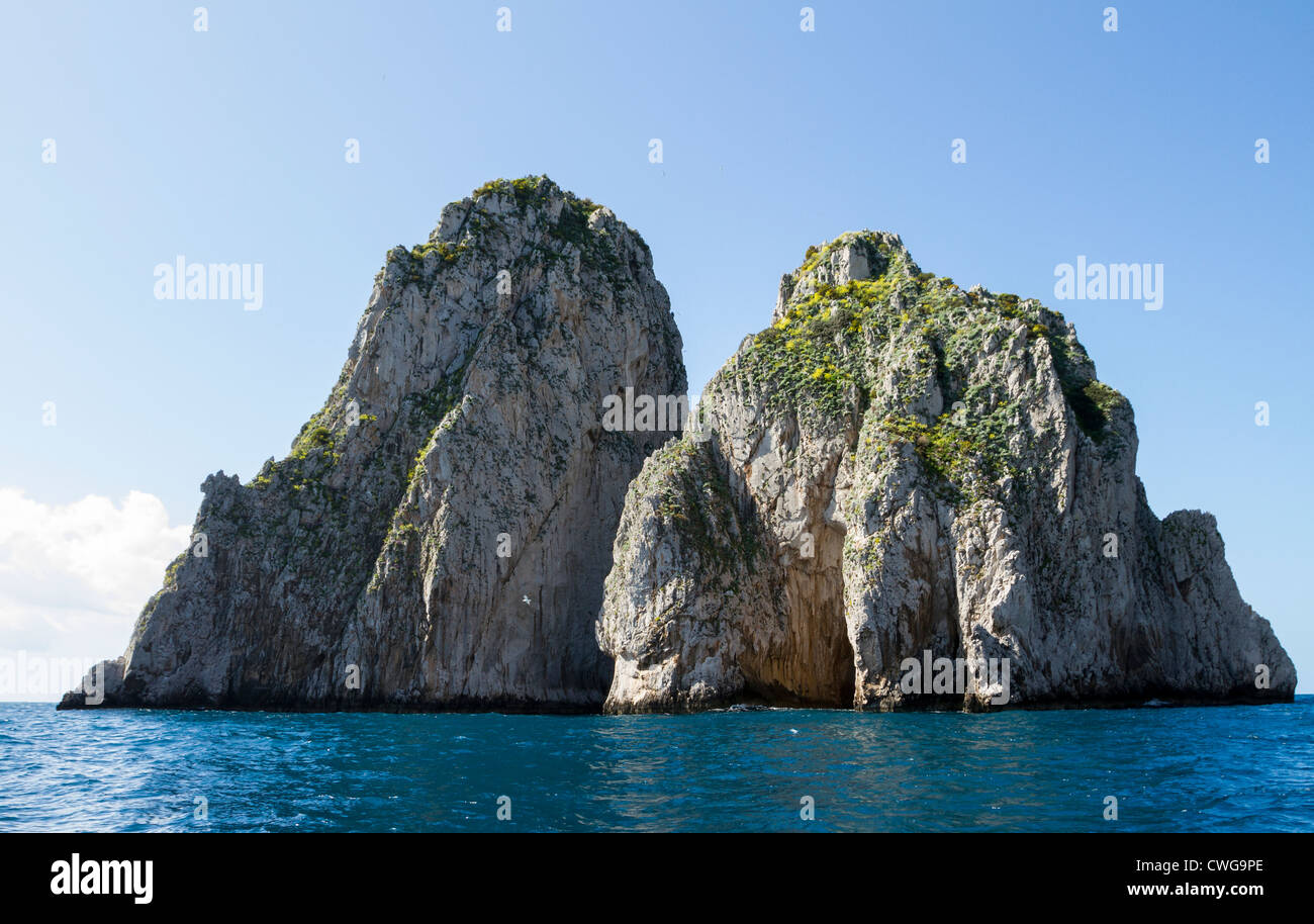 Lovers Arch - a natural arch off the coast of Capri formed by erosion ...