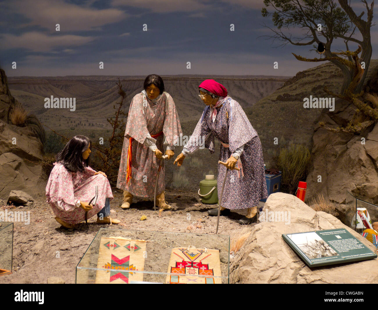 Display of central Oregon Native Americans, (Indian) lifestyle at the ...