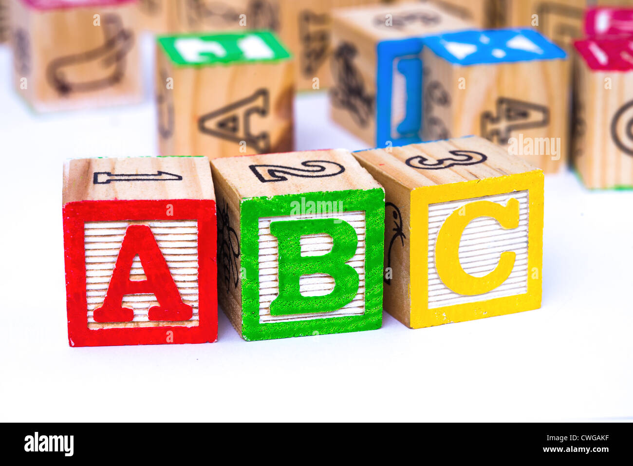 Children's blocks spelling ABC Stock Photo - Alamy