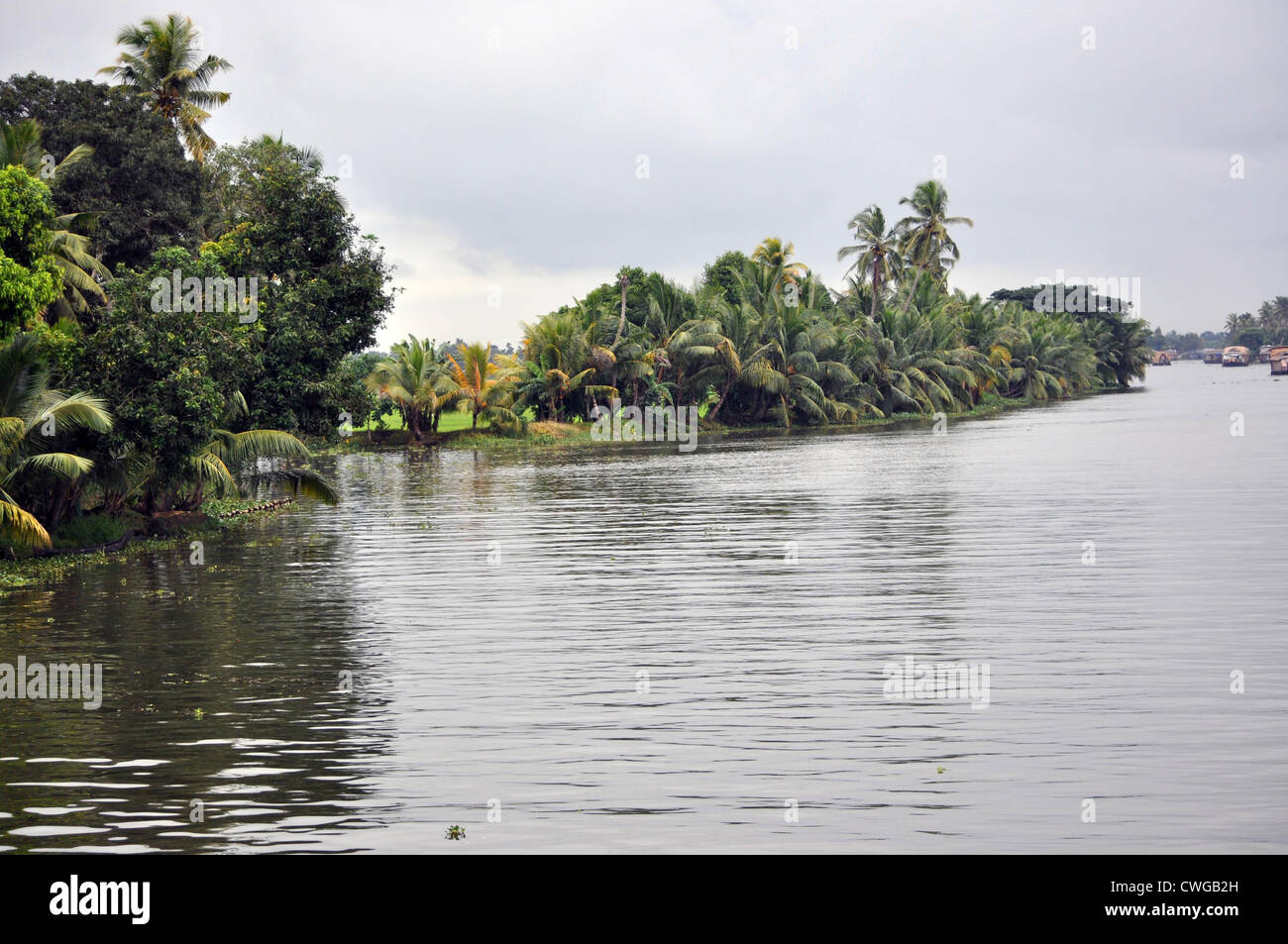 Houseboating on the beautiful backwaters of Kerala, India Stock Photo ...