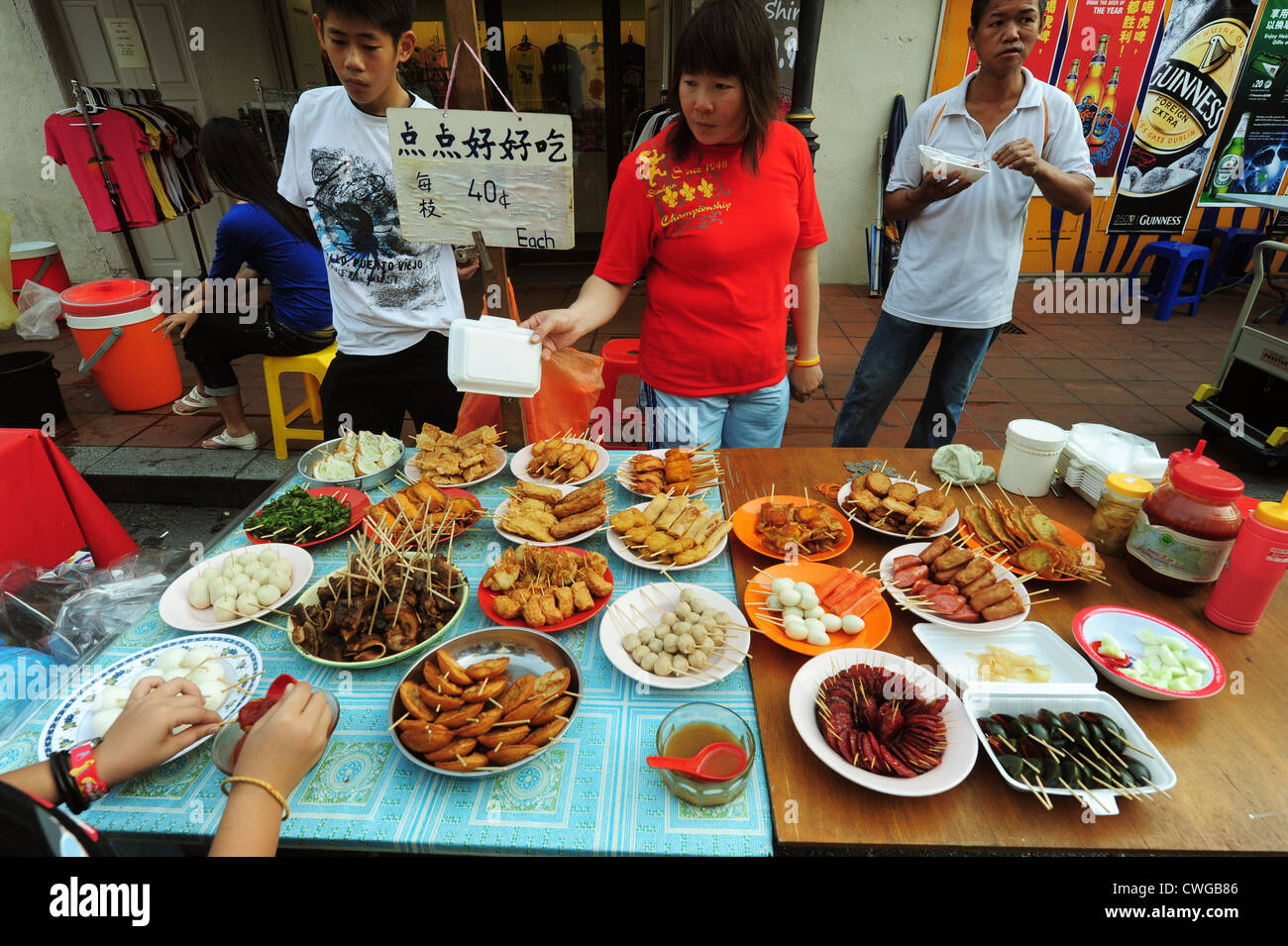 Malaysia, Melaka, local food stalls at Junker street party Stock Photo ...