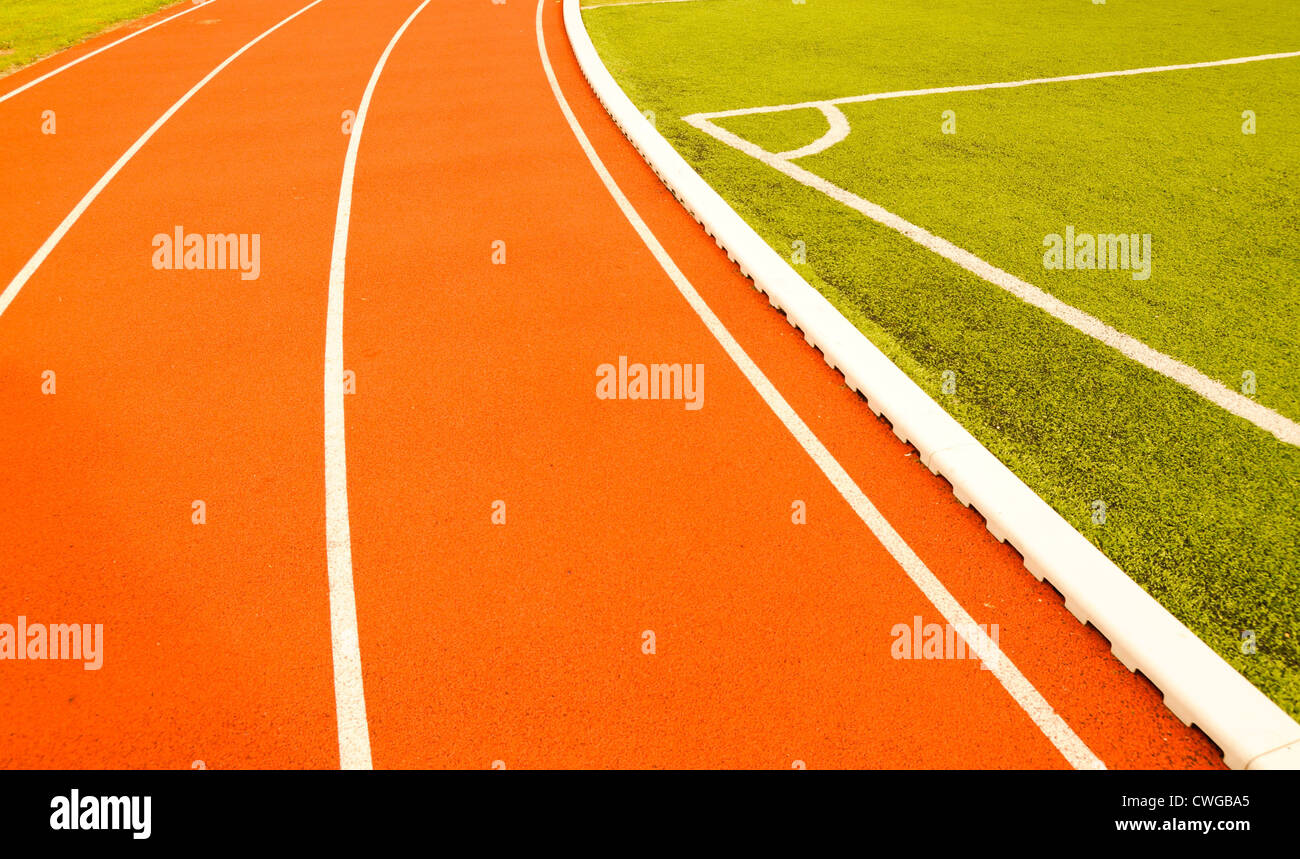 The pitch curve treadmill footballers and athletics Stock Photo - Alamy