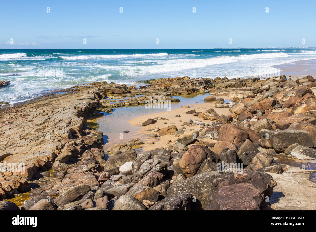 Volcanic rocks at Point Arkwright, Sunshine Coast, Queensland ...