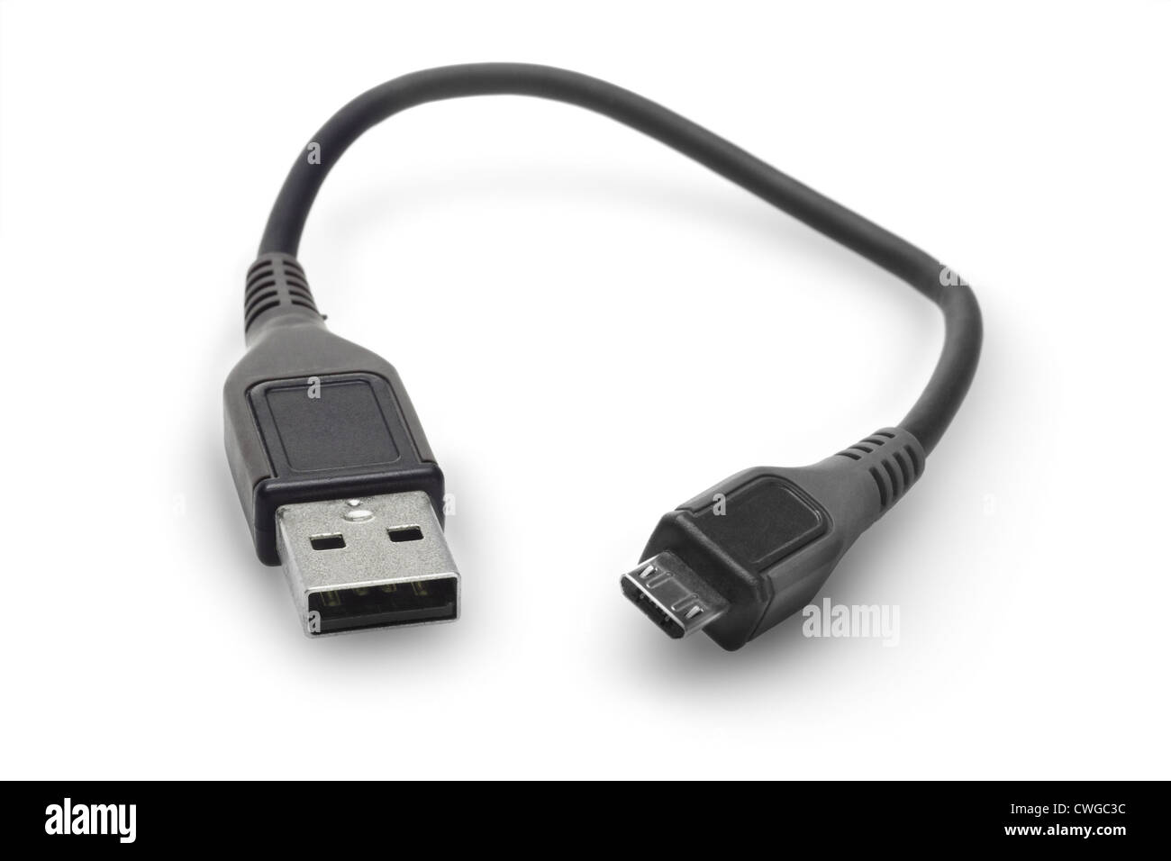 USB Cable Plugs on White Background Stock Photo - Alamy