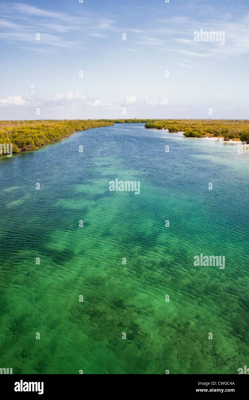 Waterway inlet leading to caribbean ocean, Cancun, Yucatan Peninsula ...