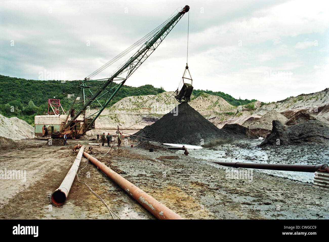 Mining of amber combine in Jantarny (Palmnicken), Kaliningrad, Russia ...