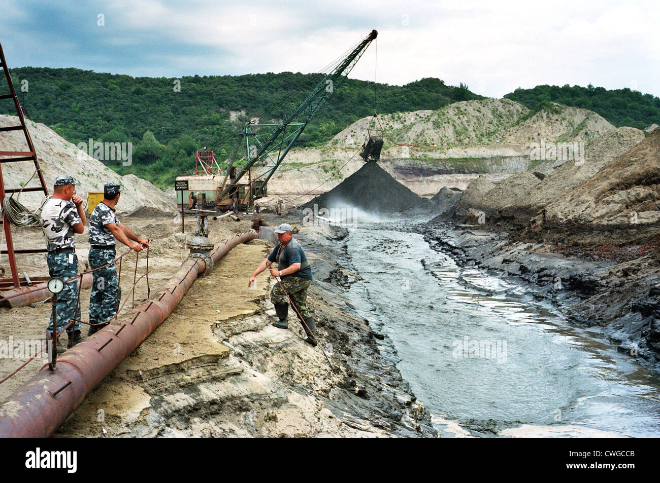 Mining of amber combine in Jantarny (Palmnicken), Kaliningrad, Russia ...
