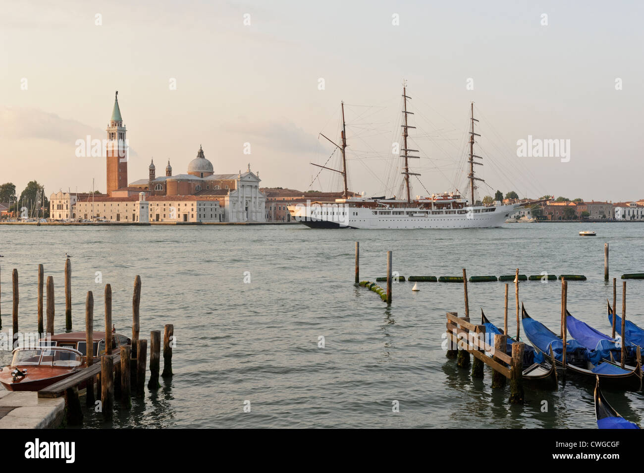 Sail ship on the Grand Canal, Venice, Italy Stock Photo - Alamy