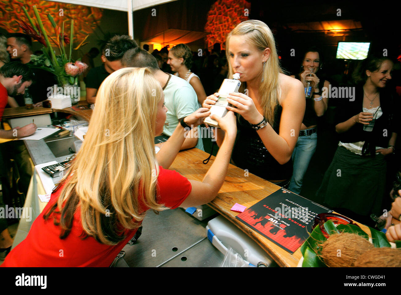 Voluntary alcohol test at a conference organized by the Bacardi company ...