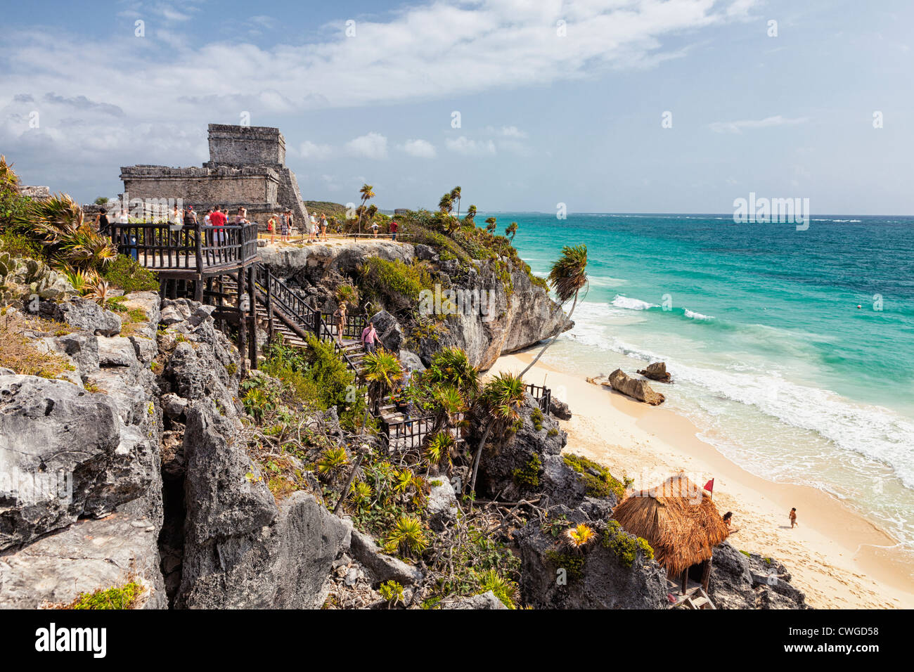 The Mayan ruins of Tulum and caribbean seashore, Tulum, Yucatan ...