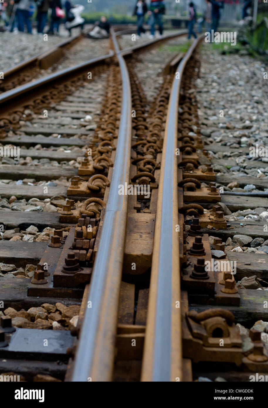 Crossover railroad track hi-res stock photography and images - Alamy