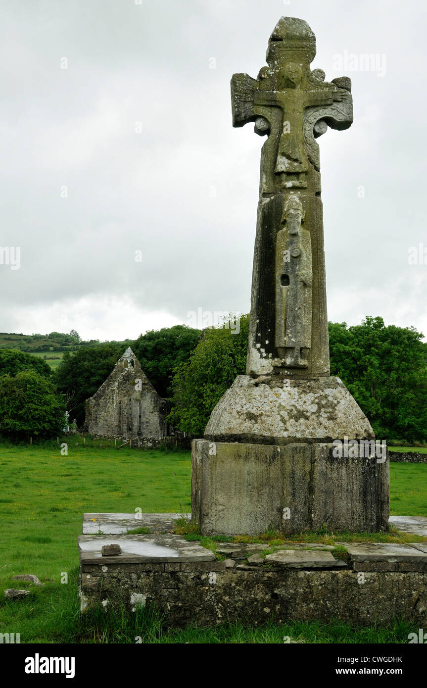 Dysert O'Dea High Cross & Church, The Burren, Co Clare, Ireland Stock ...
