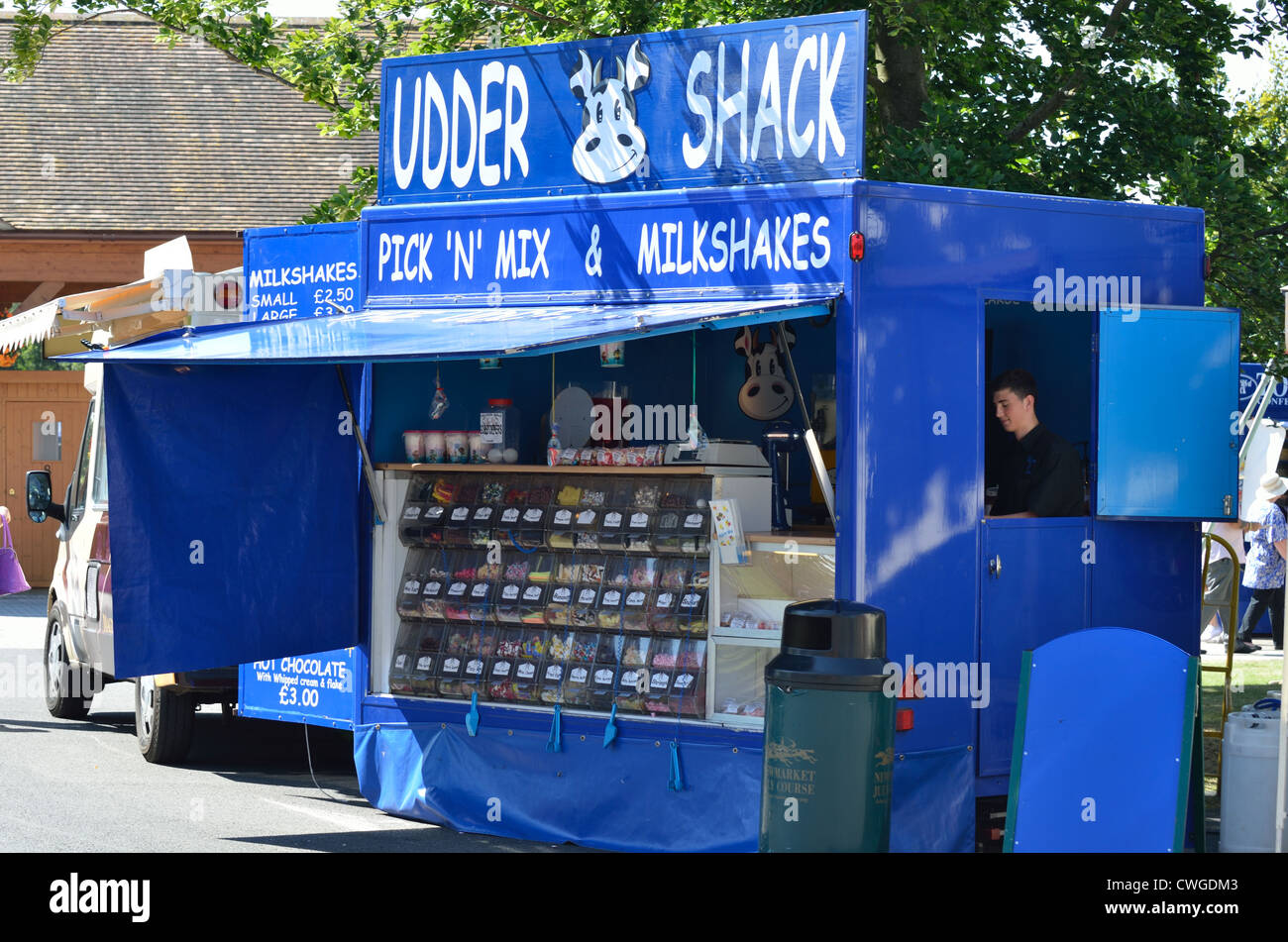 Milkshake stall at newmarket Race Course Stock Photo - Alamy