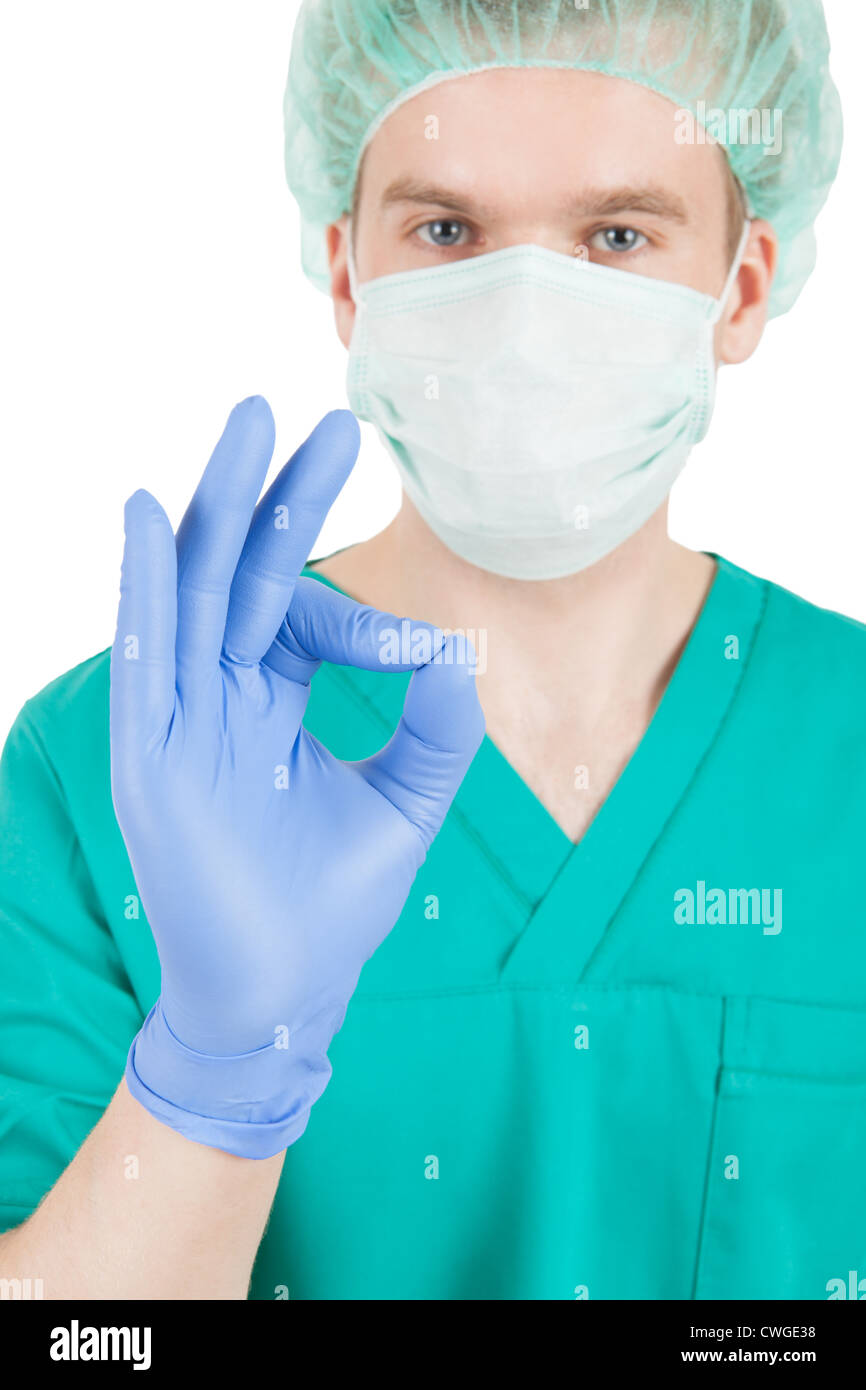Male medical doctor showing ok sign using his fingers Stock Photo - Alamy