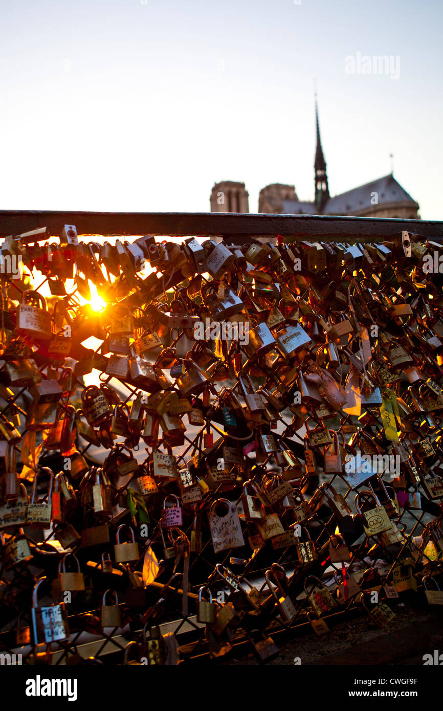 'Love Locks' on the Pont Des Arts Bridge in Paris, France Stock Photo ...