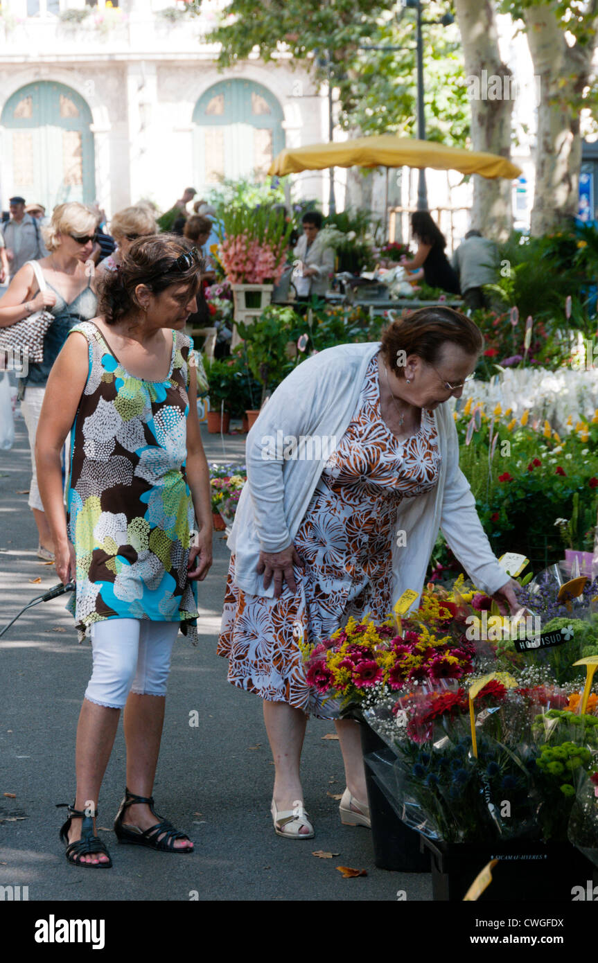 Beziers Flower Market, Allee Paul Riquet, Languedoc, France Stock Photo ...