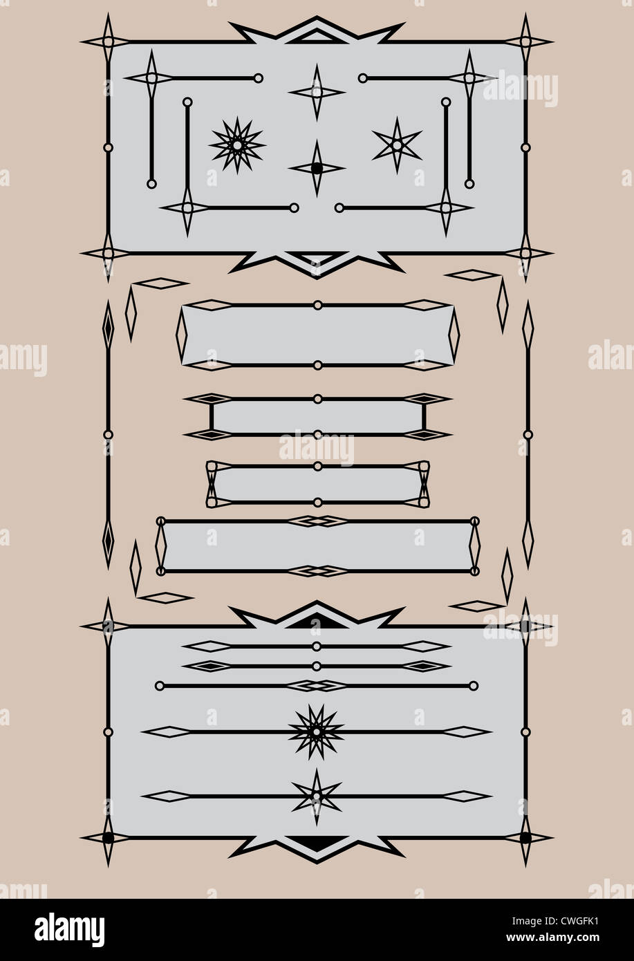 set of retro design elements Stock Photo - Alamy