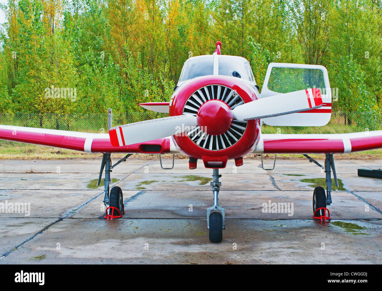 Light airplane of a design of 1960 - front view Stock Photo - Alamy
