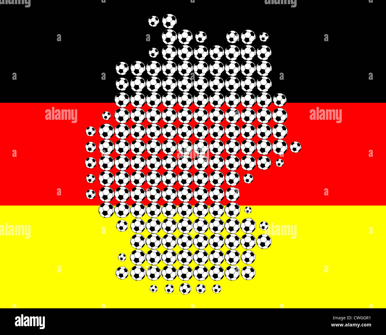 Map of Germany in soccer balls Stock Photo - Alamy
