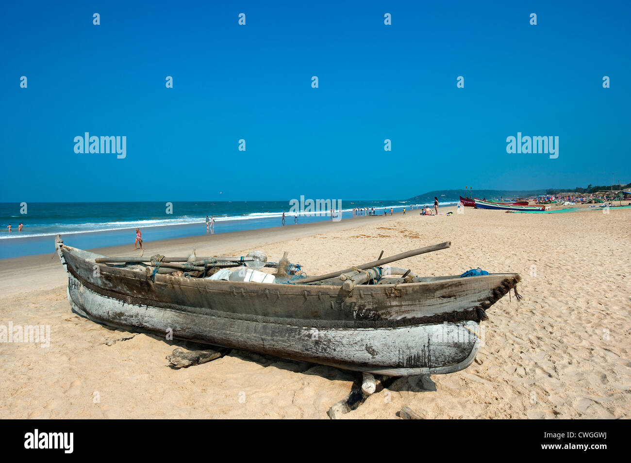 Fishing Boat on Calangute Beach, Goa, India Stock Photo - Alamy