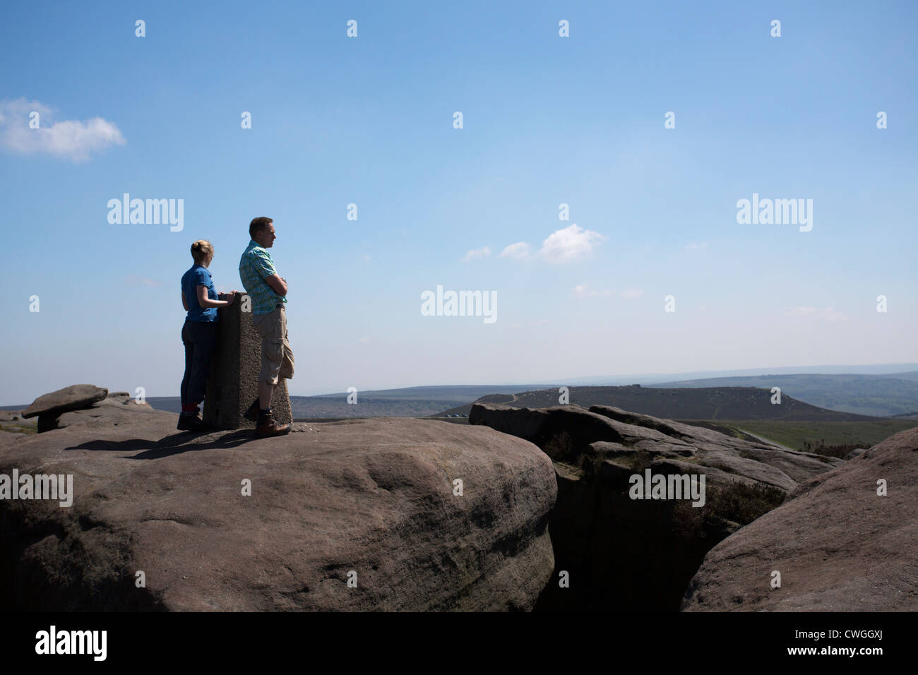 Trig point stanage edge hi-res stock photography and images - Alamy