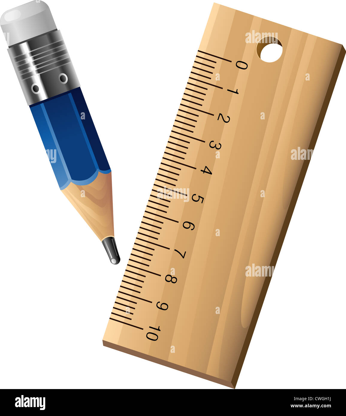 Ruler and pencil Stock Photo - Alamy