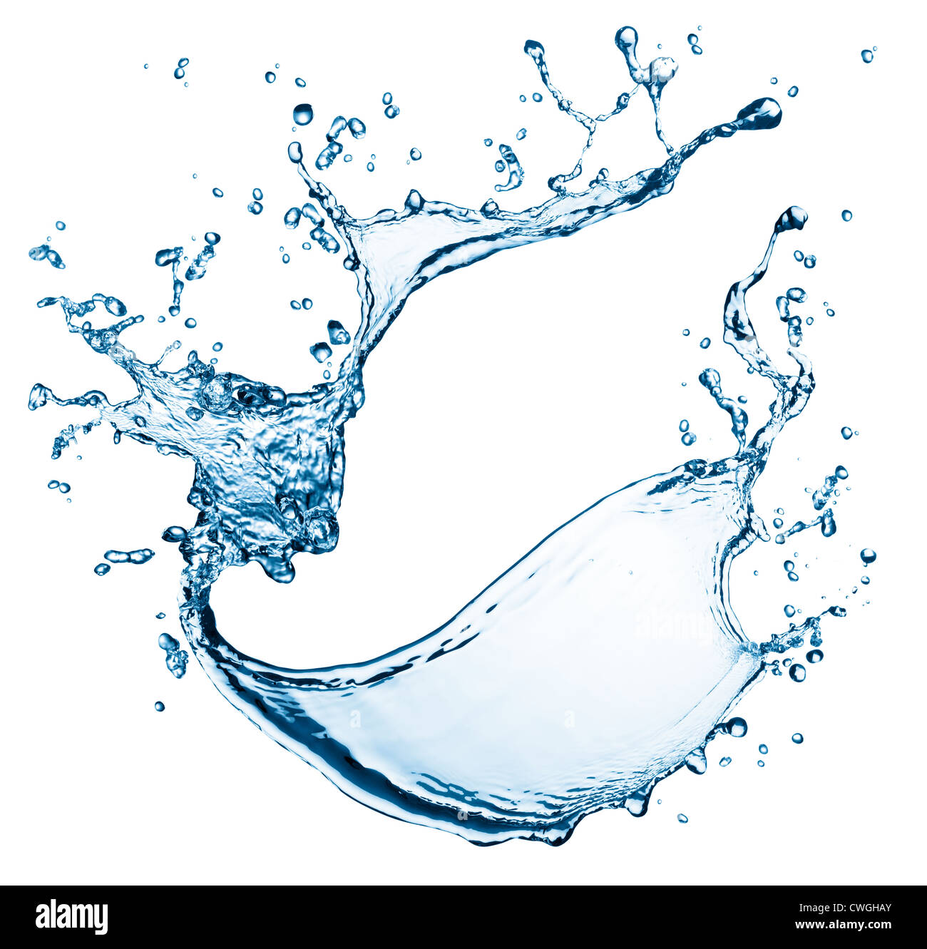 blue color water splash isolated on white background Stock Photo - Alamy
