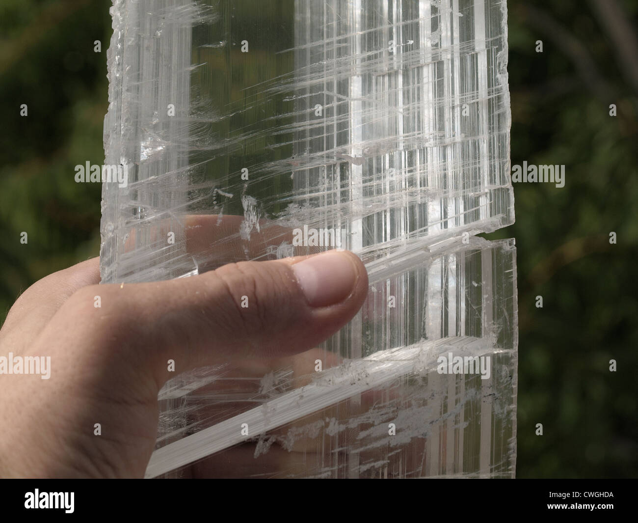 Hand holding gypsum monocrystal; Debar, Macedonia Stock Photo - Alamy