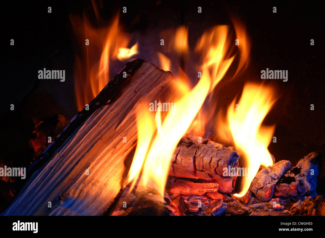 Berlin, fire in a fireplace Stock Photo - Alamy