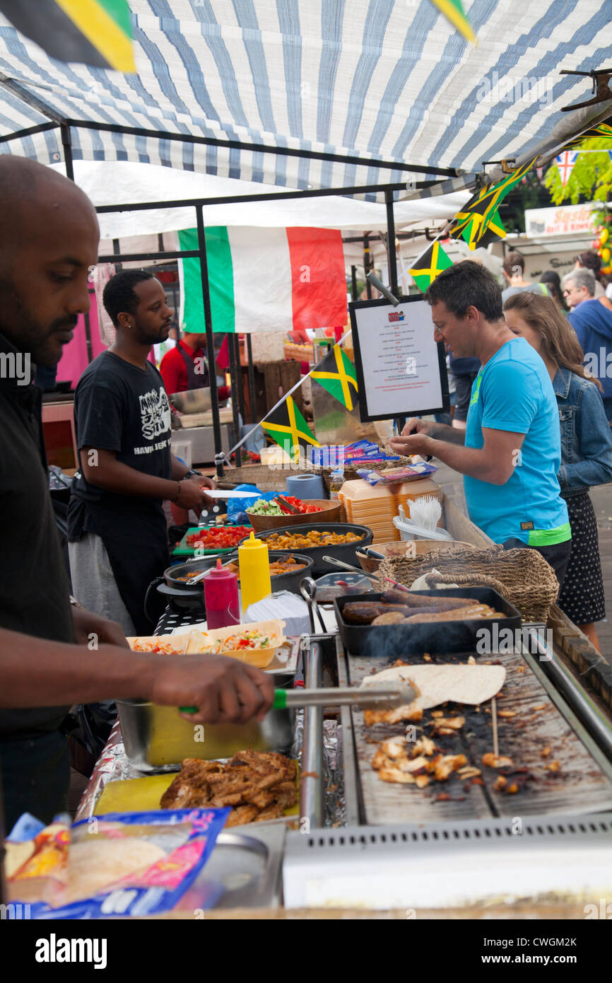 Camden Market Food Stalls - London UK Stock Photo - Alamy