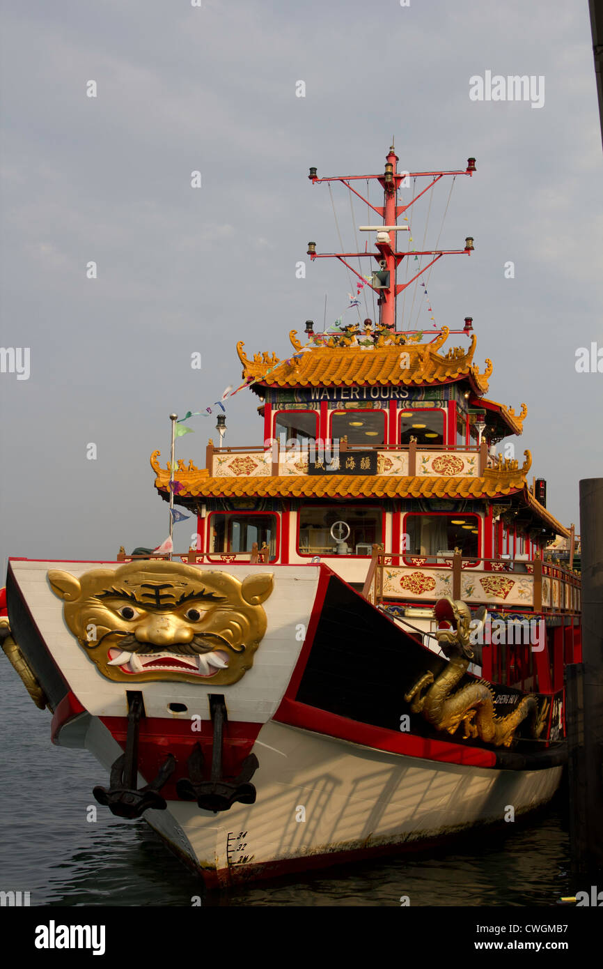 The ship of the Admiral Cheng Ho at Singapore Harbor. The ship takes ...