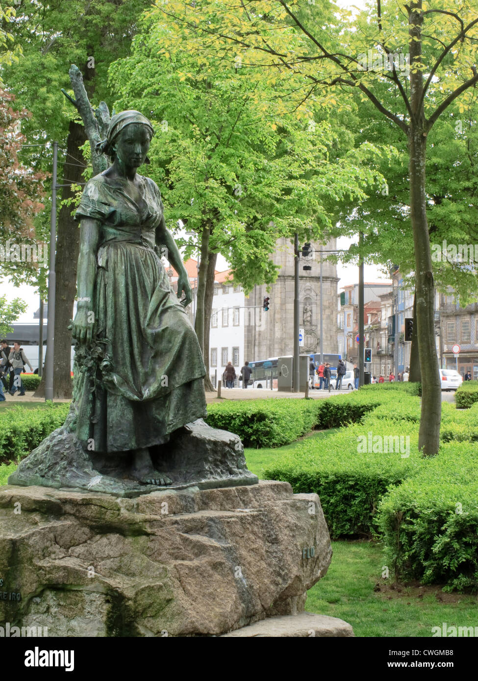 Statue in Jardim da Cordoaria near Torre dos Clerigos Porto Portugal ...