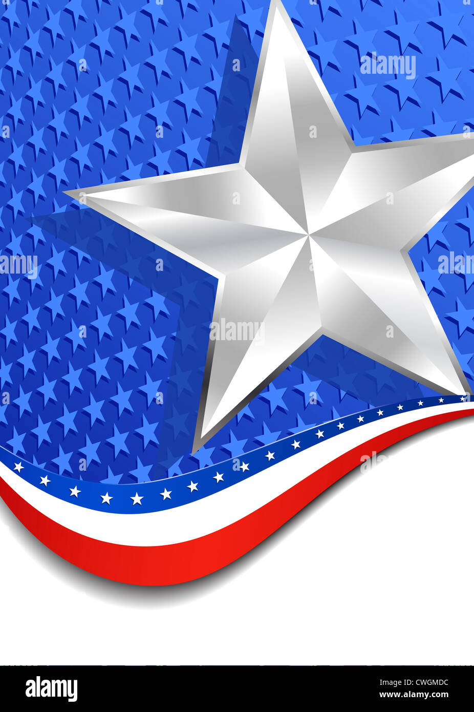 Stars and Stripes with Silver Star Background Poster Stock Photo - Alamy