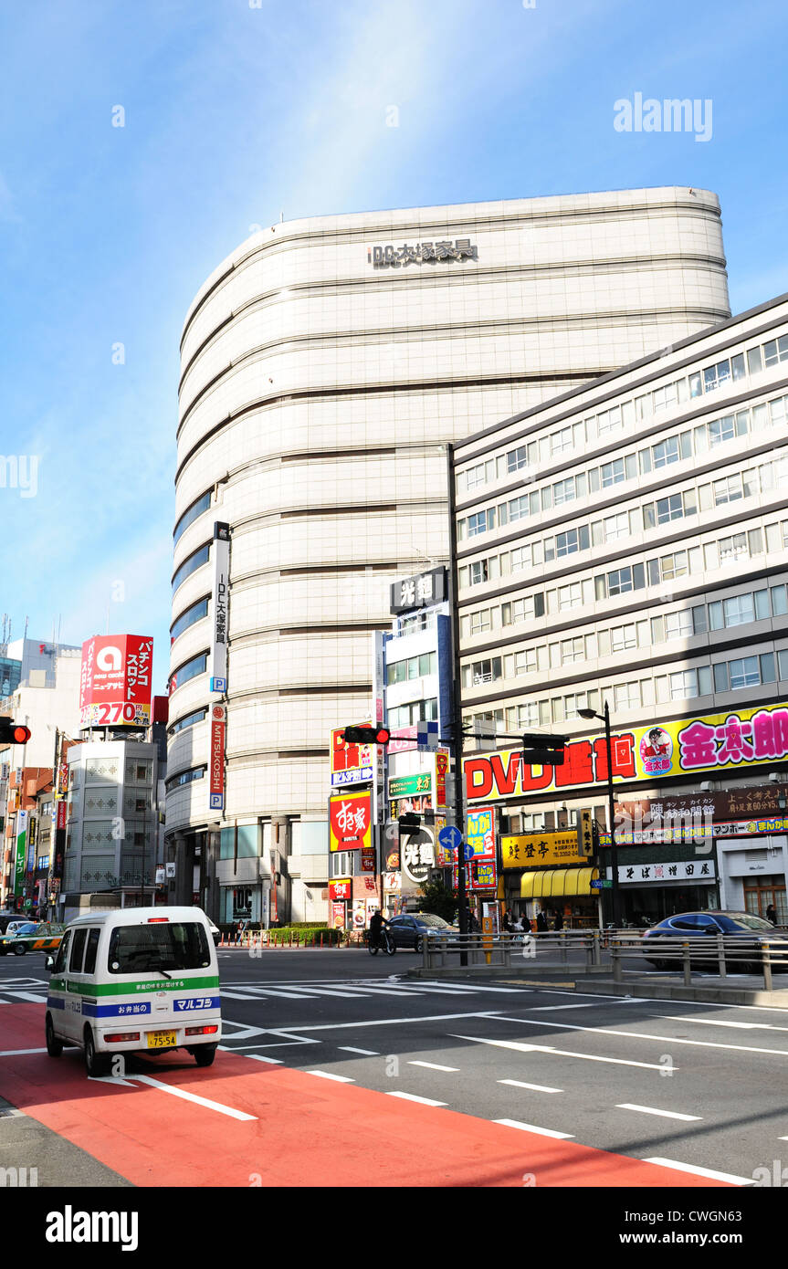 Tokyo, Japan - 27 Dec, 2011: Modern architecture in commercial area of ...