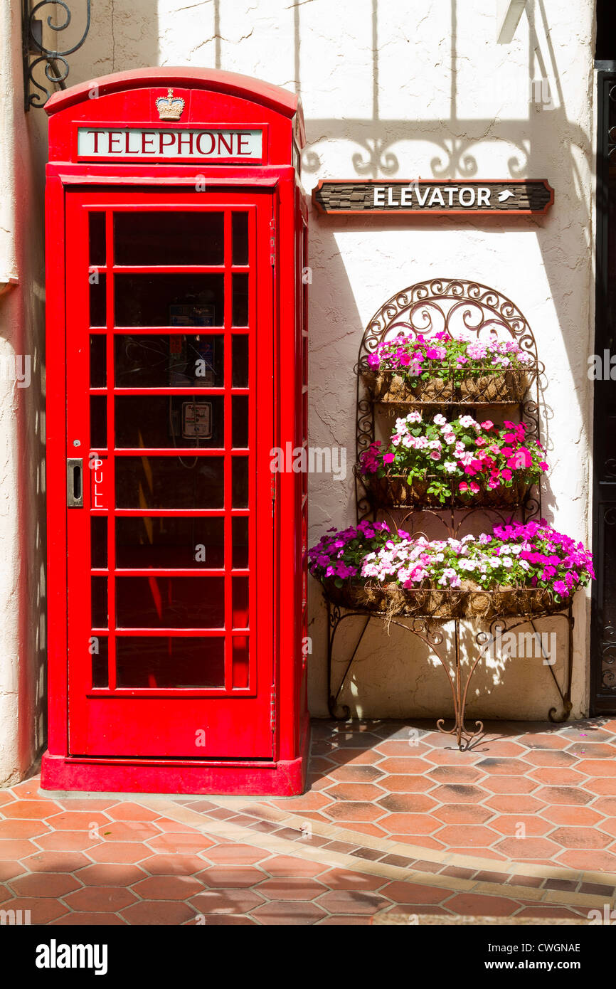 British phone booth in "Santa Barbara", California Stock Photo - Alamy