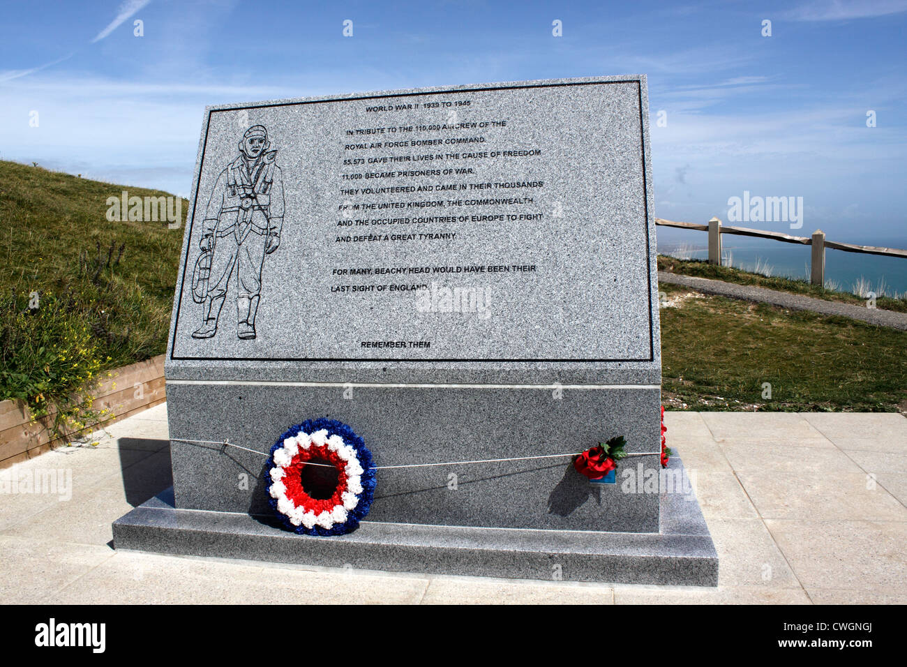 THE RAF BOMBER COMMAND MEMORIAL ON BEACHY HEAD. EAST SUSSEX UK Stock ...