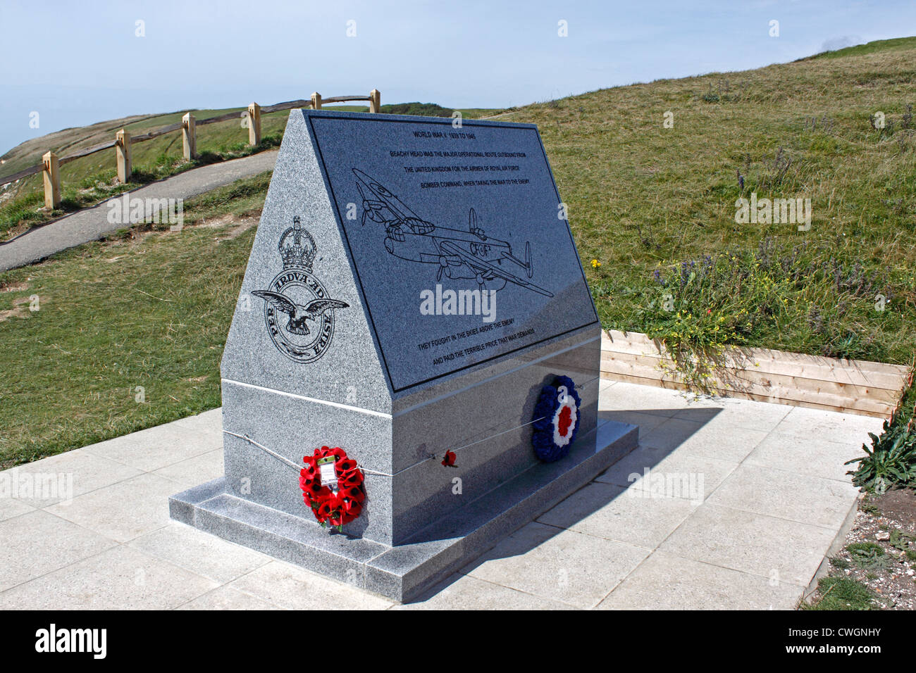 THE RAF BOMBER COMMAND MEMORIAL ON BEACHY HEAD. EAST SUSSEX UK Stock ...