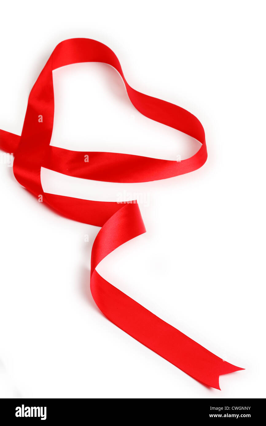 Red Support Ribbon on white background Stock Photo - Alamy