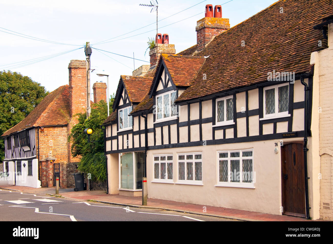 Old houses, Pevensey Village, East Sussex, England, Great Britain Stock ...