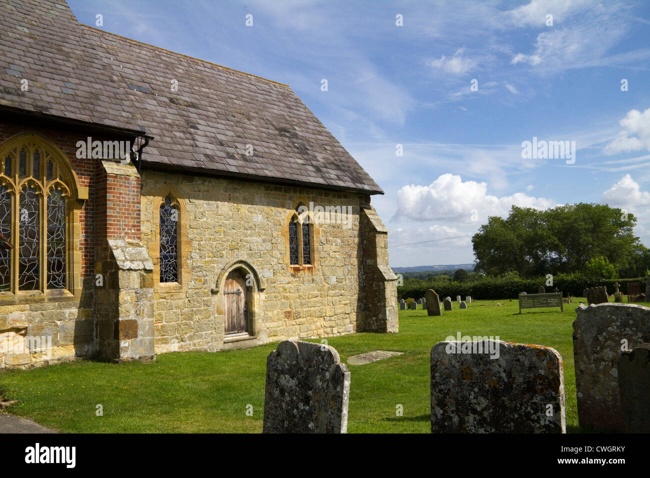 All Saints Church and cemetery, Tudeley, Kent, England UK Stock Photo ...