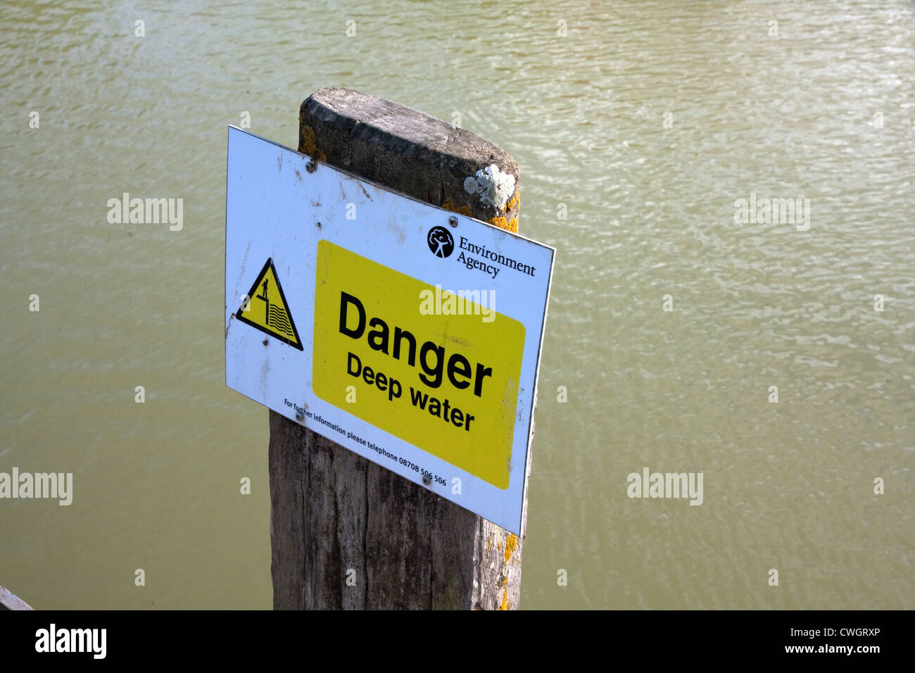 Danger Deep Water sign Stock Photo - Alamy