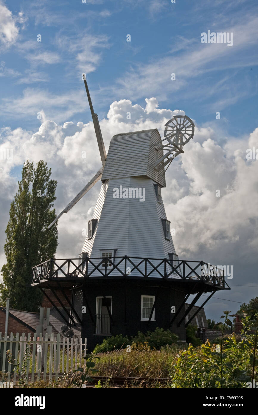 A white windmill in Rye, East Sussex Stock Photo - Alamy