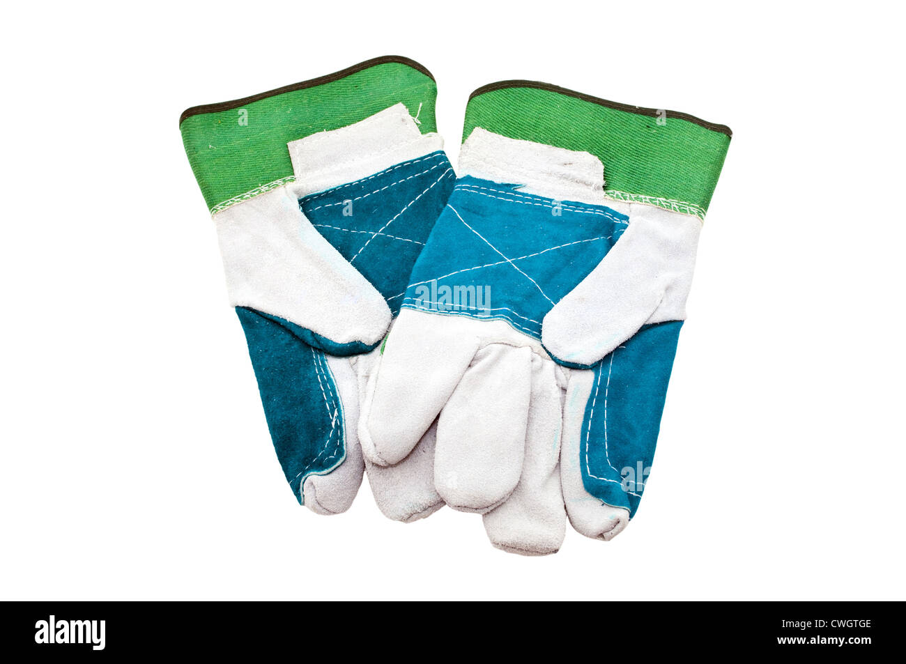 pair working gloves isolated on white background Stock Photo - Alamy