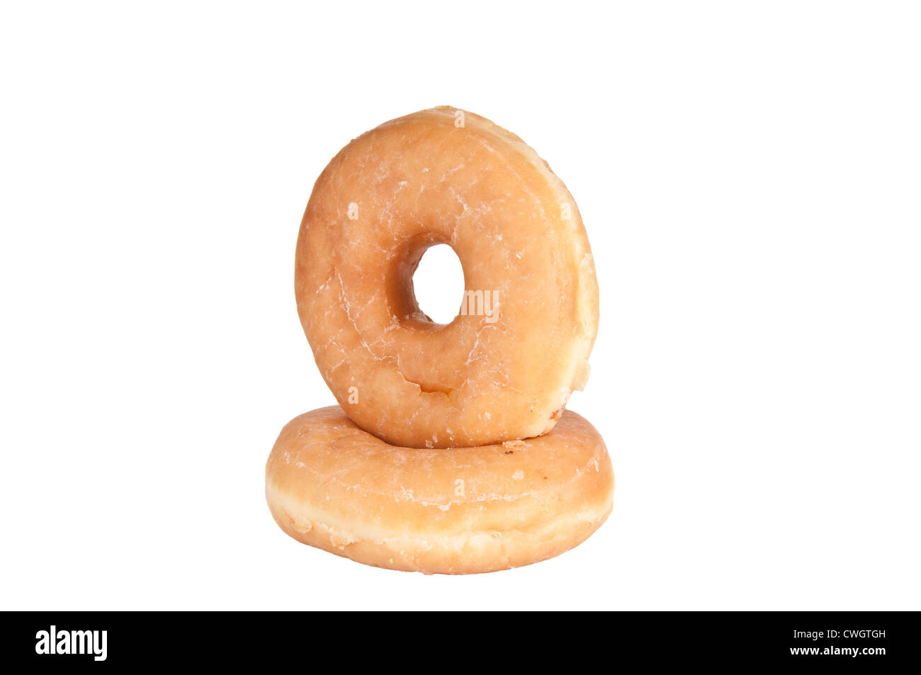 Two delicious donuts isolated on a white background Stock Photo - Alamy