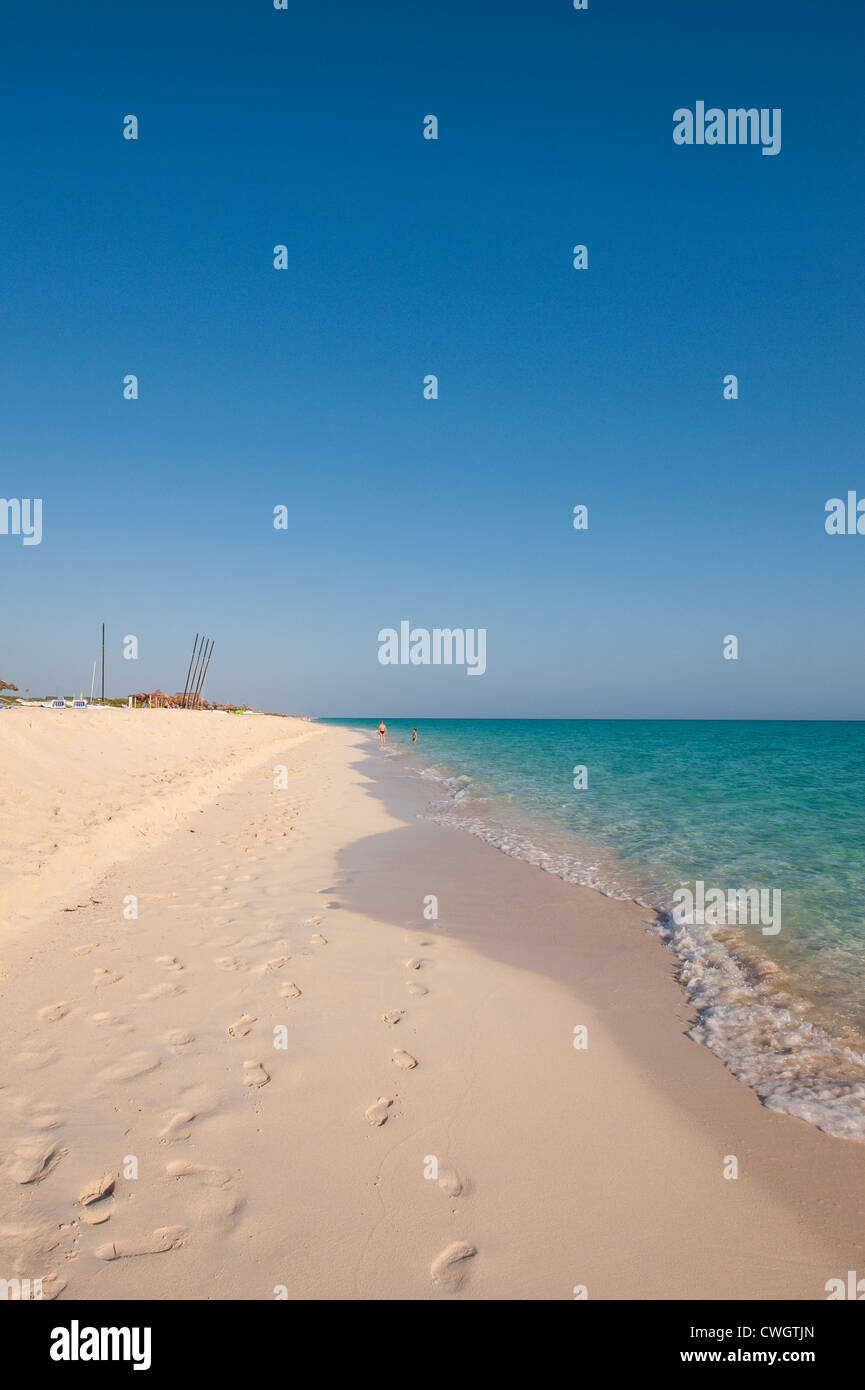 Footprints footsteps in sand on beach at Sol Cayo Santa Maria Resort ...