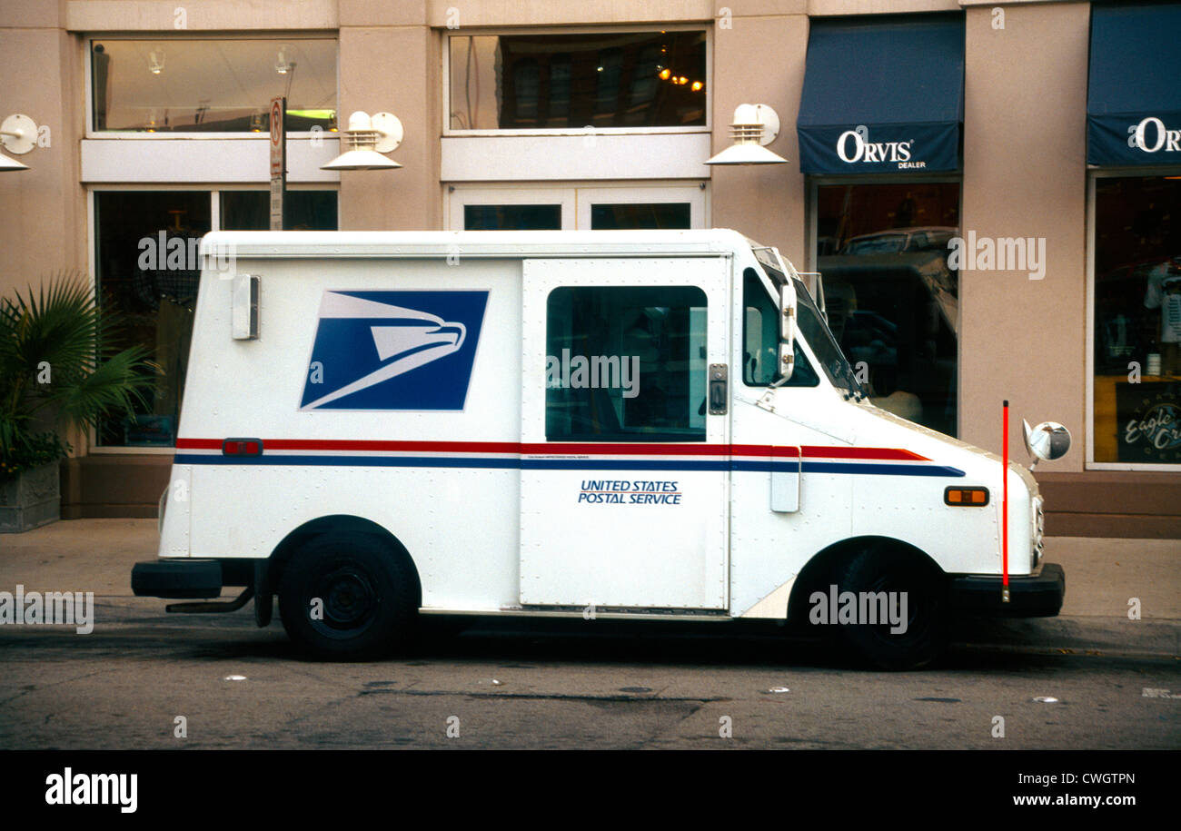 Texas USA United States Postal Service Van Parked Outside Shop Stock ...