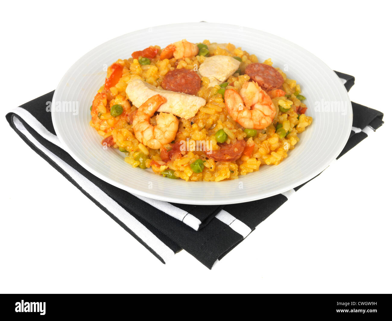 Chicken and Prawn Paella Stock Photo - Alamy