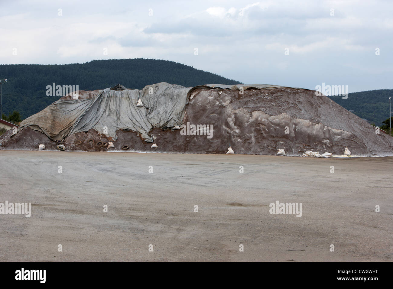 stockpile of road grit and salt in inverness highland Scotland, uk ...